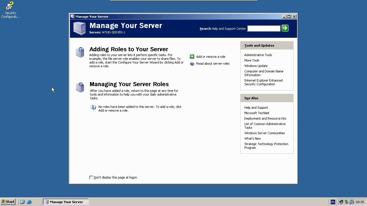 Installing Active Directory - Windows Server 2003 R2