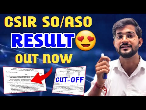 CSIR SO/ASO RESULT 2024 Out💥 | csir so aso result 2024 || csir so aso cutoff 2024 |csir 2024 result