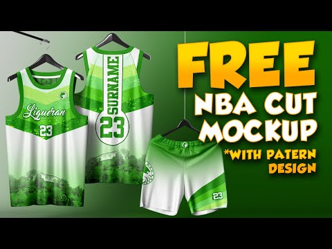 FREE BASKETBALL JERSEY MOCKUP (NEW NBA CUT JERSEY MOCKUP DESIGN with PATTERN)