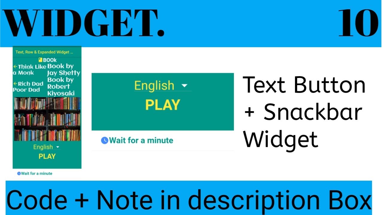 How to implement TextButton + Snackbar Widget in Flutter Application | Flutter Tutorial |Widget