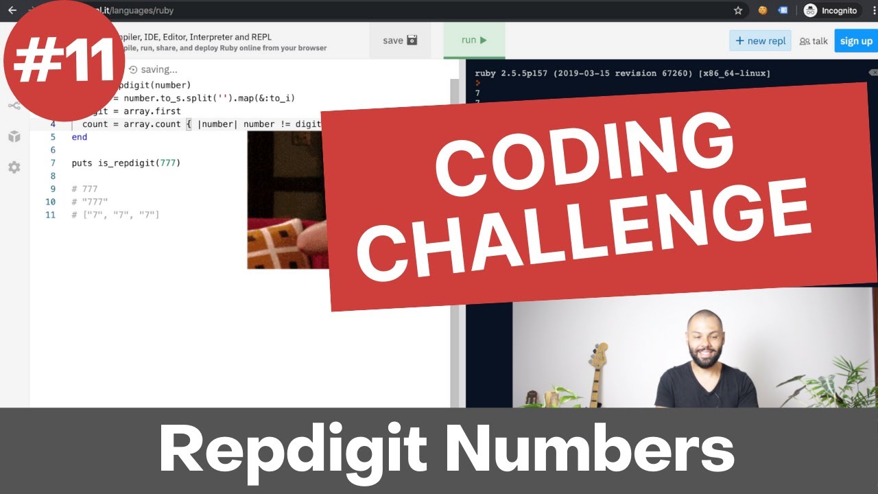 Day 11 of 30 - Ruby Coding Challenge - Repdigit Numbers