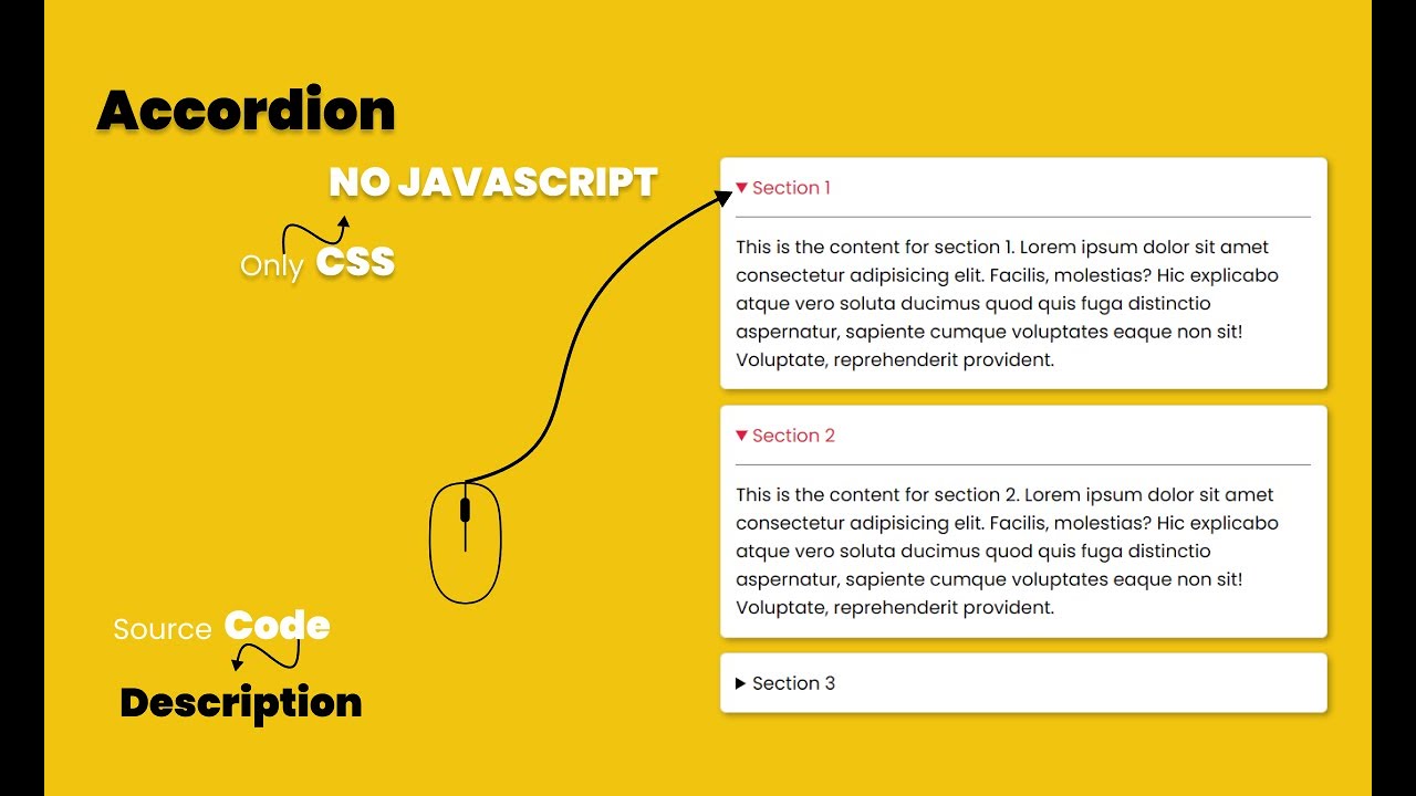 🚀 Create a Cool Accordion with Just HTML & CSS - No JS Needed! 🎨