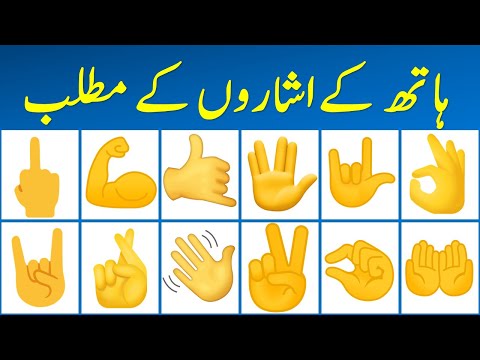 Hand Gestures Emojis and Hand Signs Meanings in Urdu | @AQ English