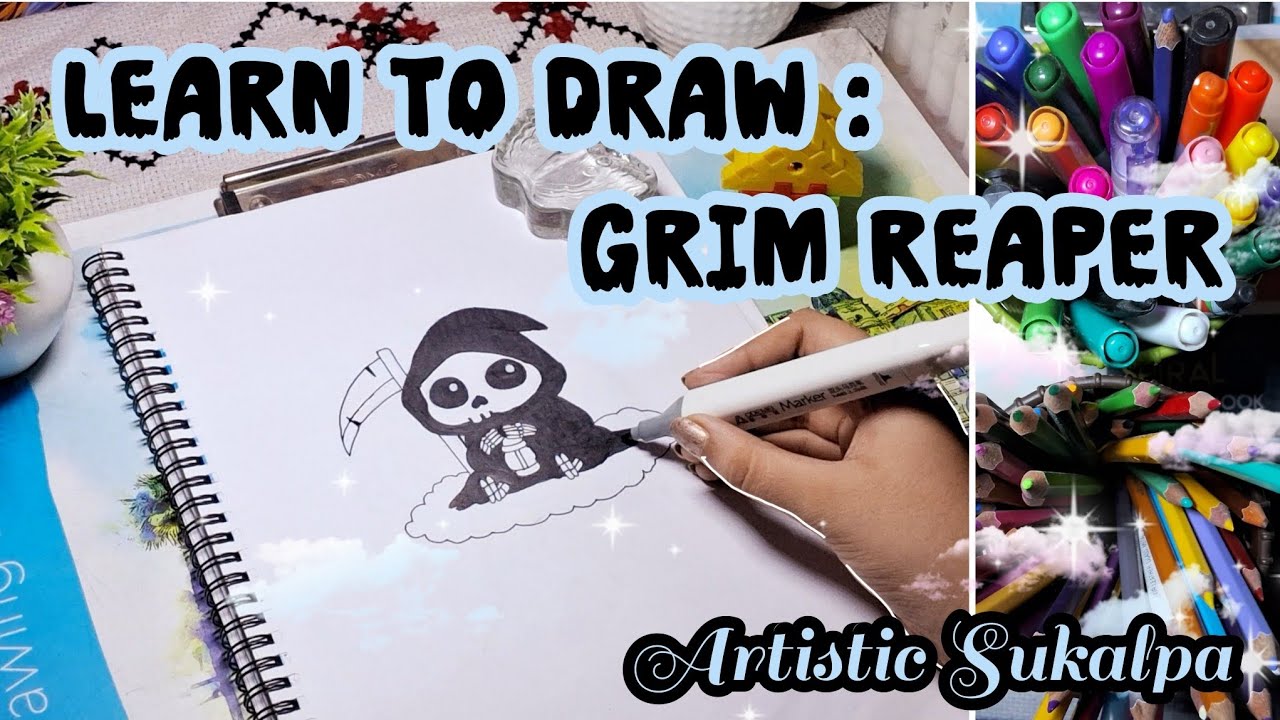 How to Draw a Cute Chibi Grim Reaper |•| Easy Step-by-Step Tutorial