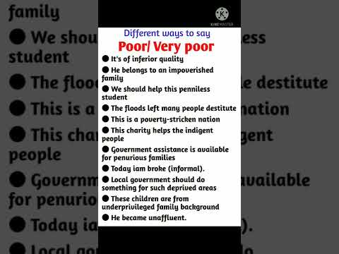 Different ways to say "Poor/ Very poor" in Ielts or regular conversation | Increase your vocabulary