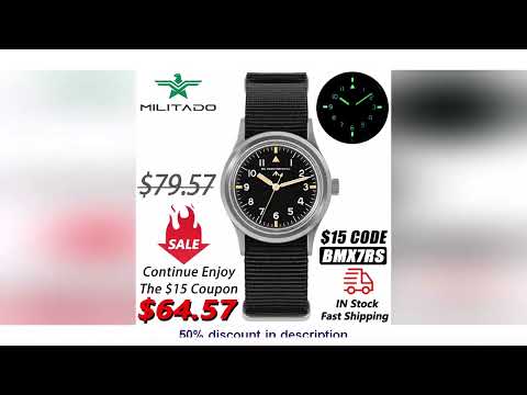 Latest Products You Must Know! Militado ML14 Watch VH31/VH65 Sweep Quartz Movement Bubble K1 Cry