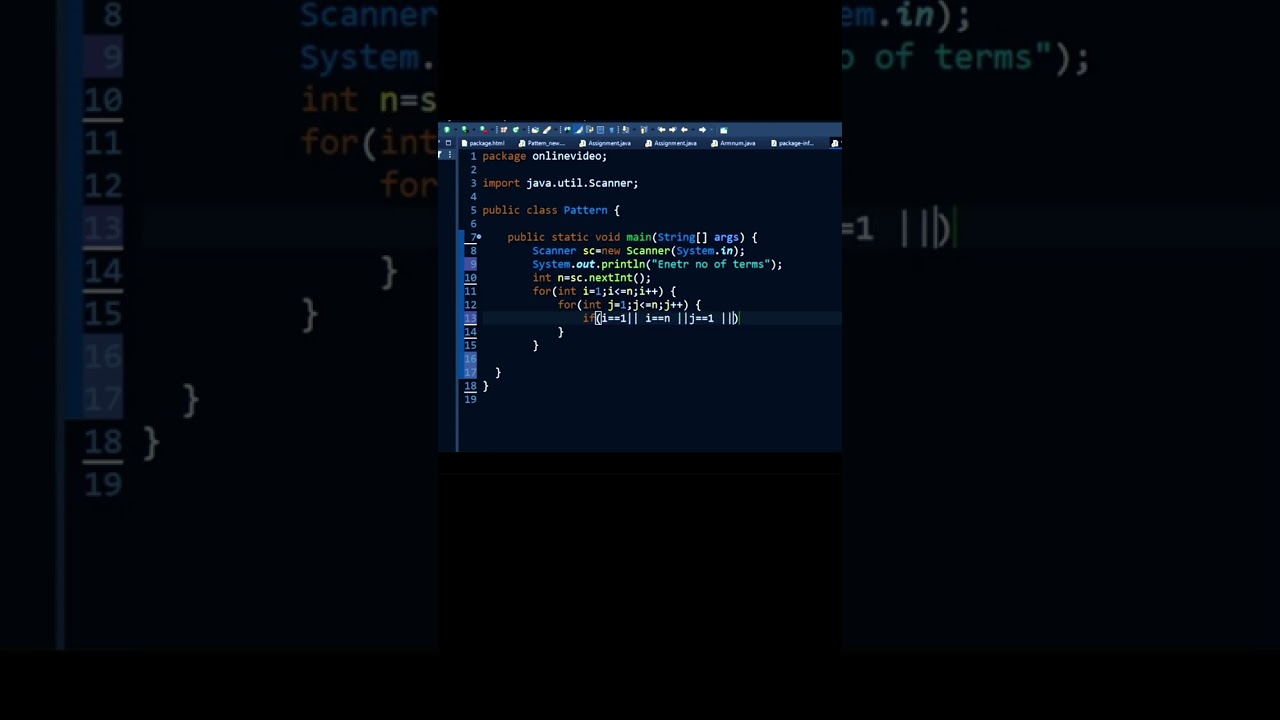 Program For Print Hollow Square pattern in java