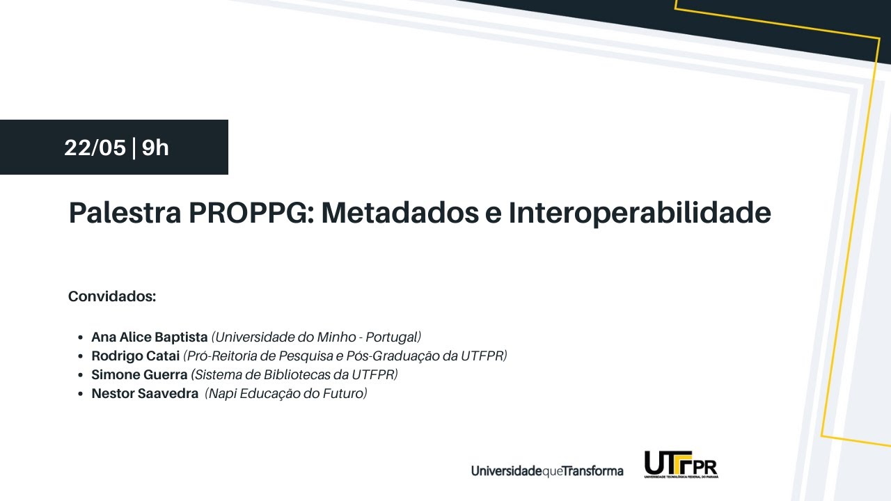 Palestra PROPPG: Metadados e Interoperabilidade