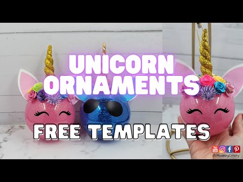 Unicorn Ornaments FREE TEMPLATES