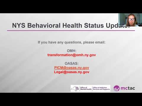 NYS OMH & OASAS Behavioral Health Status Update: Public Health Emergency Regulations Extension