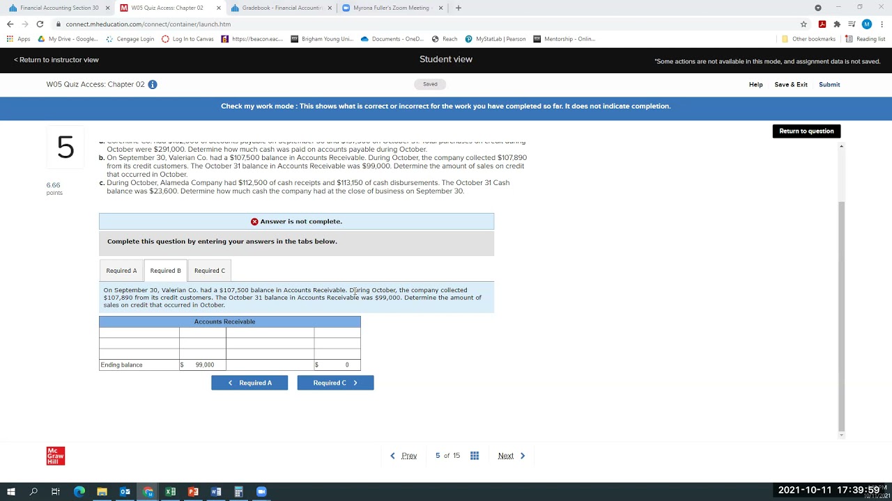 ACCTG 201 W05 Quiz Access: Chapter 2 Problem 5