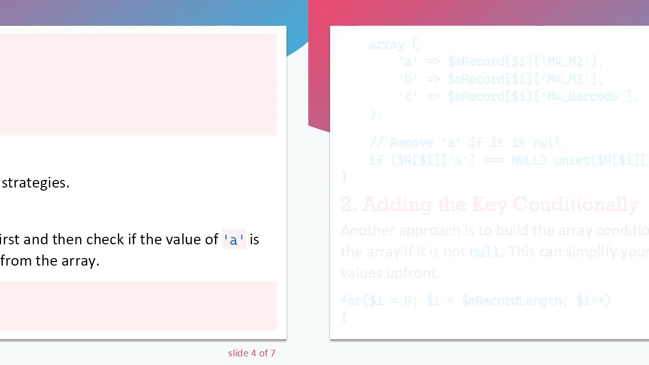 How to Ensure null Values Are Excluded from PHP Arrays