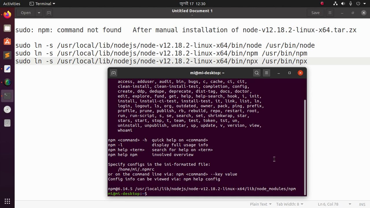 sudo npm not found after manual node installation | sudo: npm: command not found Linux, Ubuntu