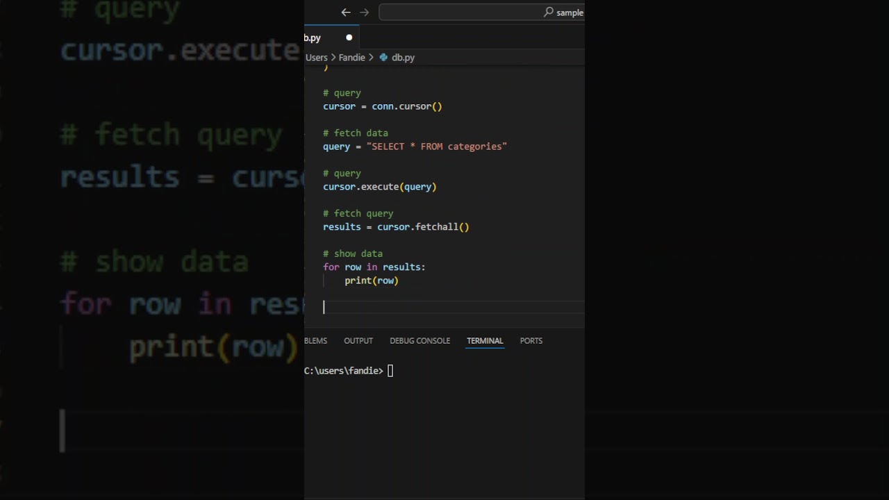 Python  mysql database #python #pythonprogramming