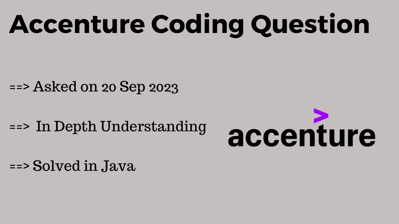 Latest Accenture Coding Question Asked on 20 Sep 2023 |Latest Coding Questions #accenture_coding