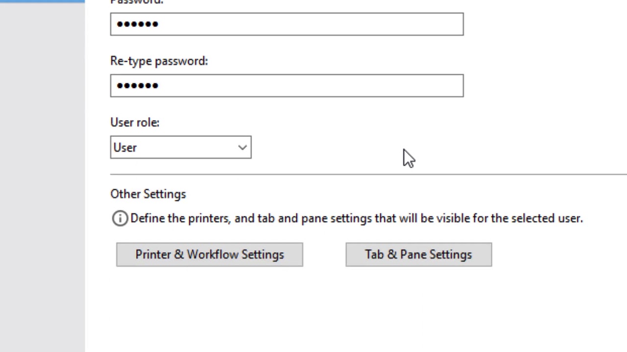 Server Manager - User Options