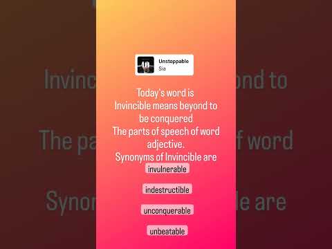 can you tell 2 more synonyms of Invincible? #vocabulary #learning #education #class #englishclass