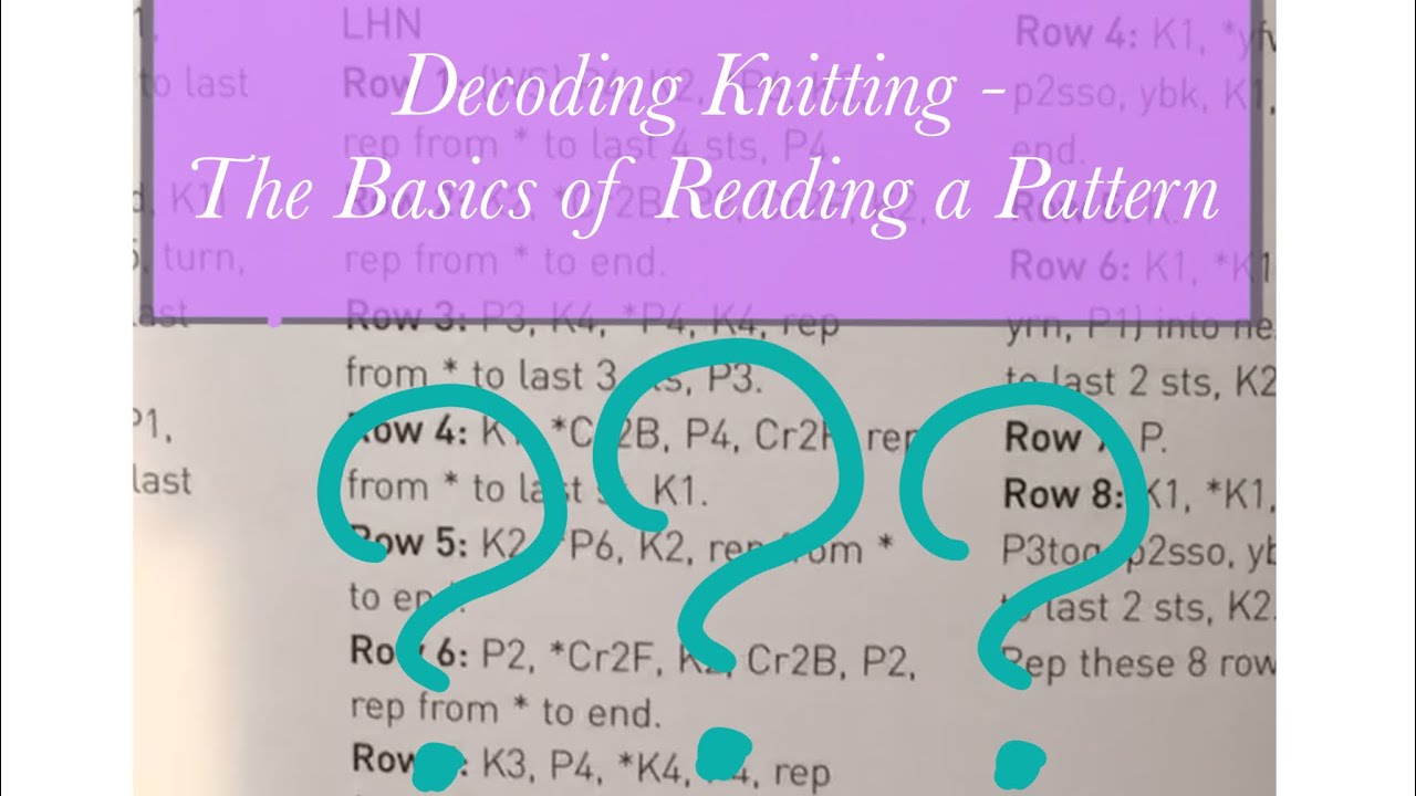 Decoding Knitting - The Basics of Reading a Pattern