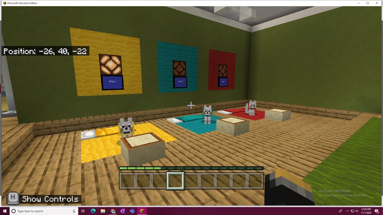 Minecraft Education Edition- Python Walkthrough, Lesson 4- Lists, Activity 2
