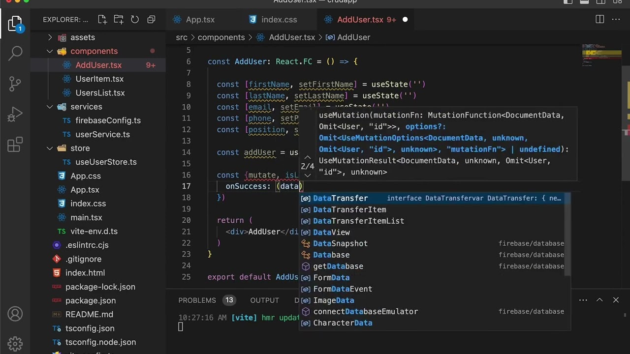 Full crud and state management using TS, Firebase, Zustand and react query - Part 2