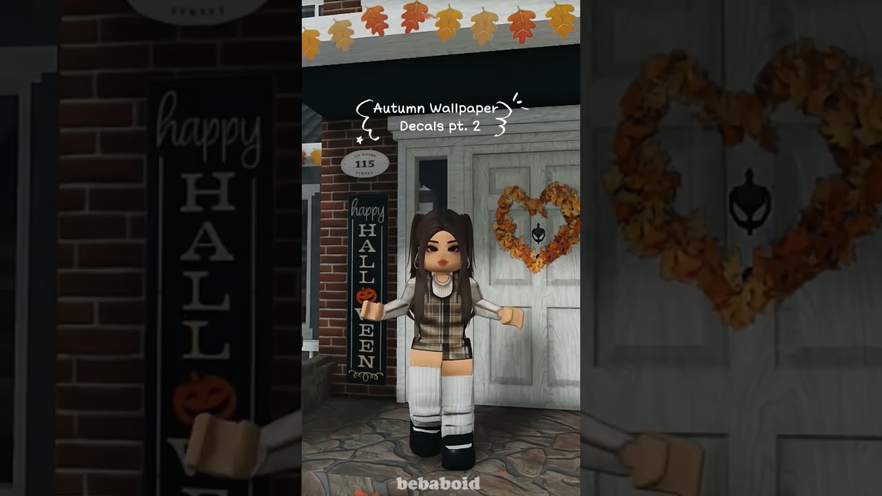 Bloxburg Wallpaper Decals ✨️🍂 #bloxburg #decals #fall #roblox #viral