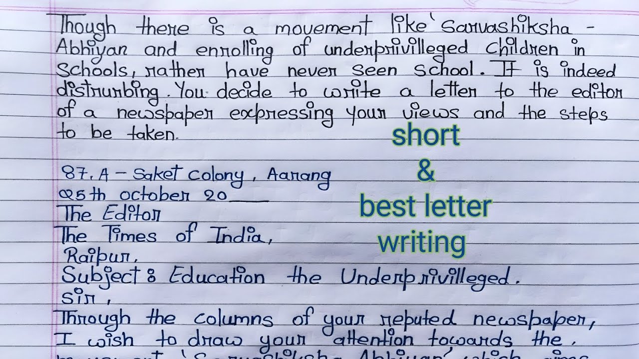 Write a letter to the editor of a newspaper expressing your views and the steps to be taken