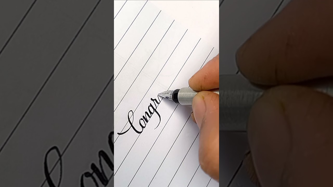 'Congratulations' cursive writing.