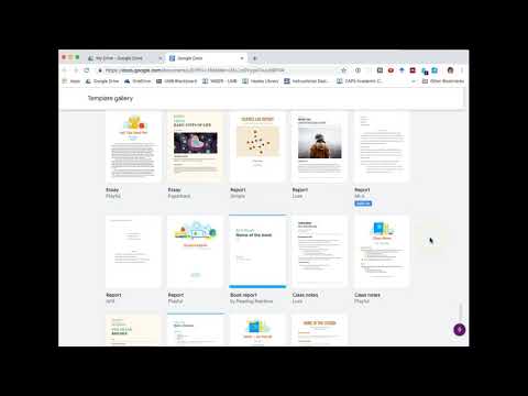 Opening a Google doc with APA Template