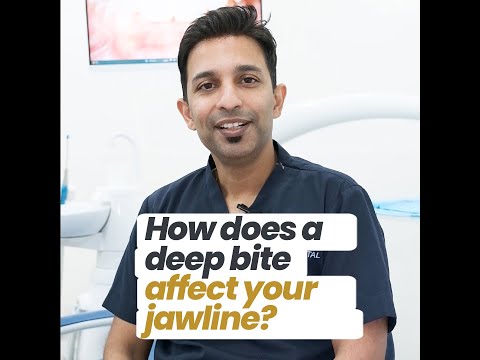 How does a deep bite affect your jawline?