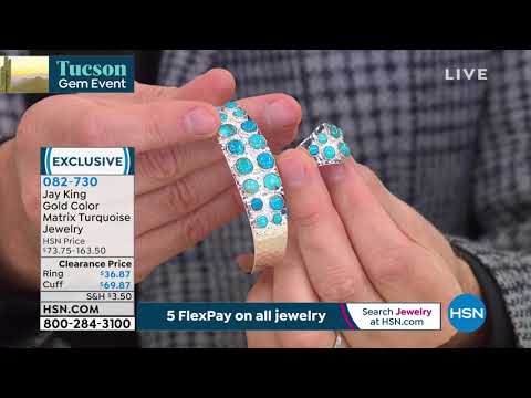 Jay King Sterling Silver GoldColor Matrix Turquoise Ring