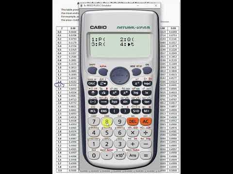 Normal Distribution Table in Scientific Calculator