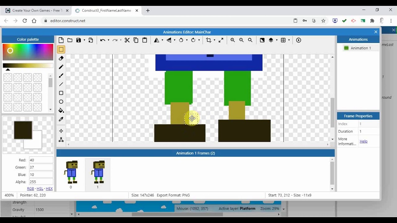Construct 3 Video 6  Creating animation movement