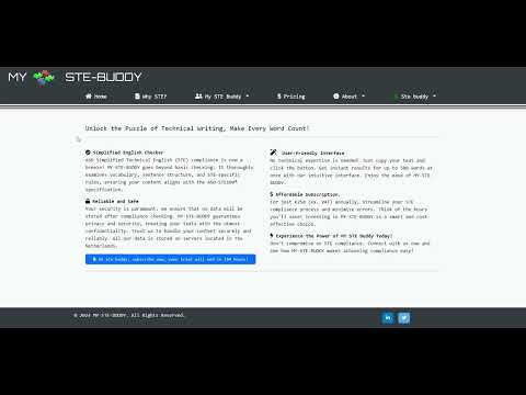 MY STE BUDDY, Simplified Technical English Checker