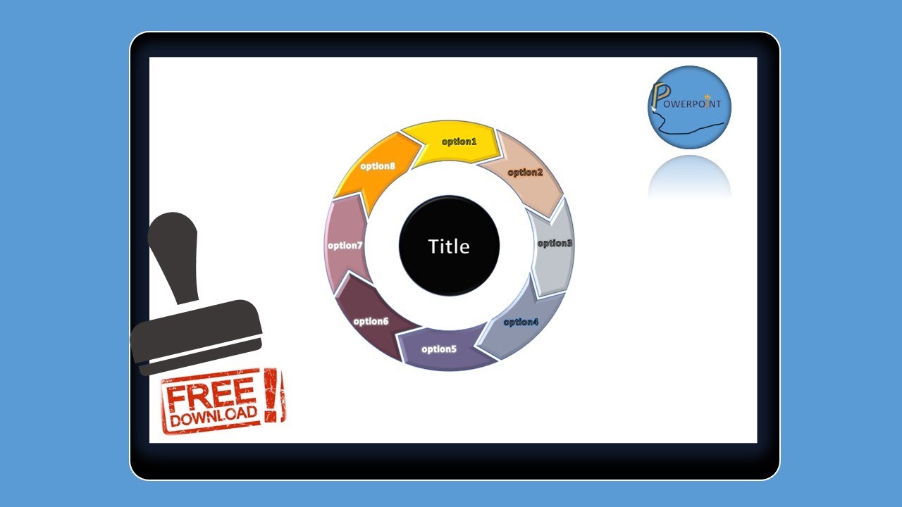 How to make 8 Option Infographic|Tutorial powerpoint|arrows shape|free template|animation