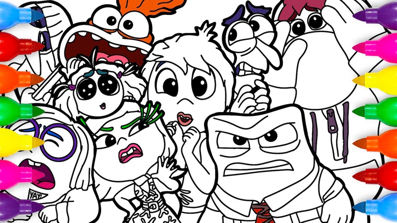 Inside Out 2 All Emotions Coloring Pages