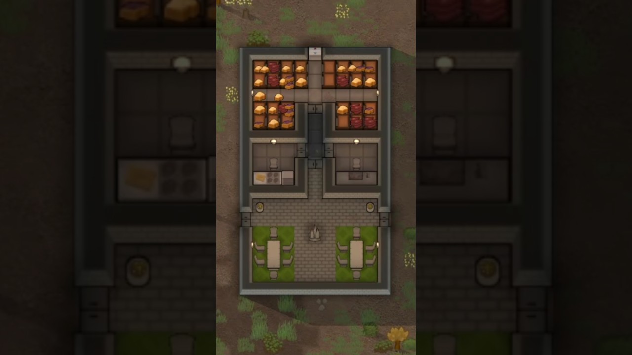 kitchen and dining room idea #rimworld #speedbuild