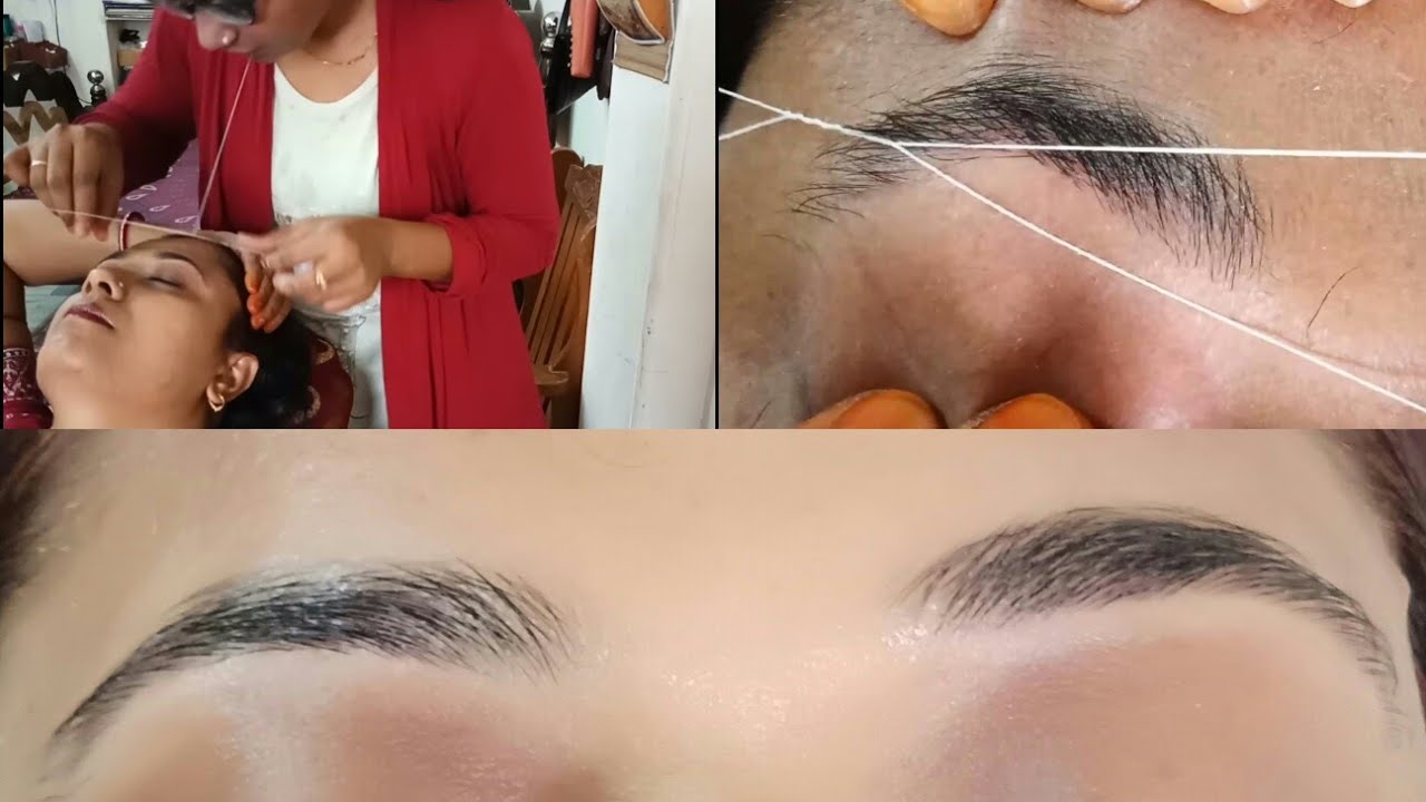 Perfect Eyebrow Threading at home/Eyebrow Threading Tutorial/Chish beauty