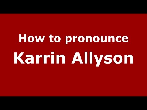 How to pronounce Karrin Allyson (American English/US) - PronounceNames.com