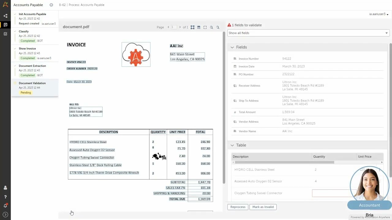 Accounts Payable End-to-End Process Automation powered by Generative AI