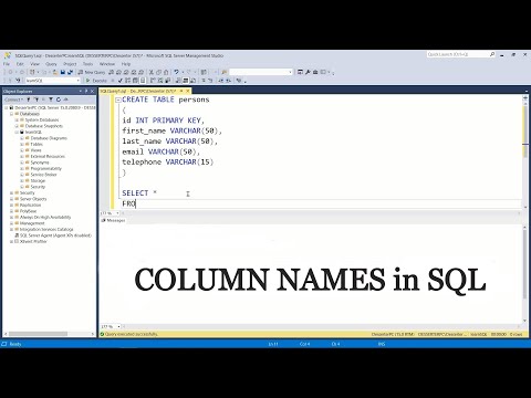 How to get COLUMN NAMES in SQL