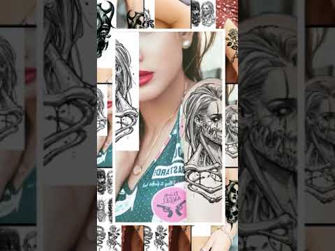Scorpion Rose Flower Temporary Tattoos For Women Adults Realistic Vampire Wolf Scary Snake Crown ...