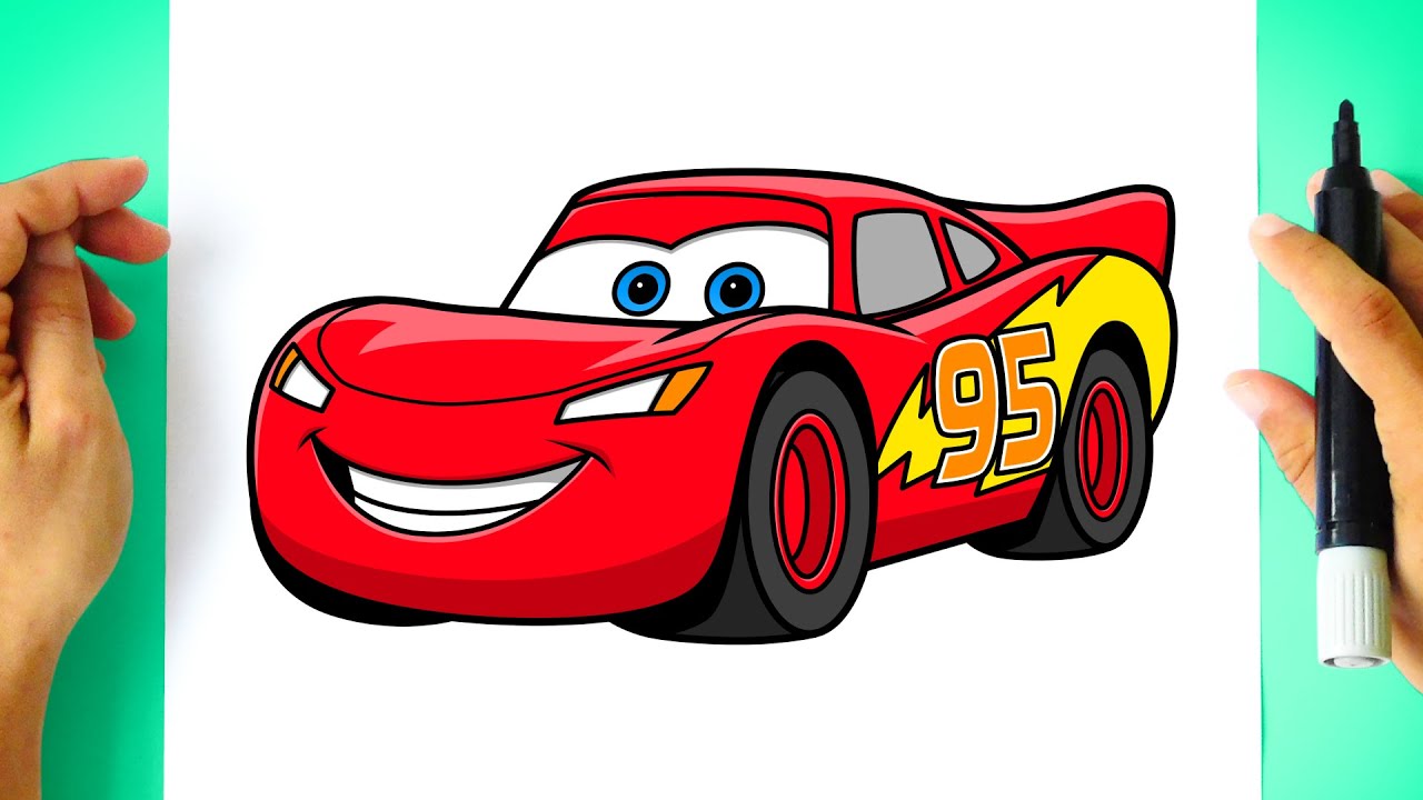 Como DESENHAR o RELÂMPAGO MCQUEEN - Cómo DIBUJAR al RAYO MCQUEEN - Cars - Drawing Tutorial