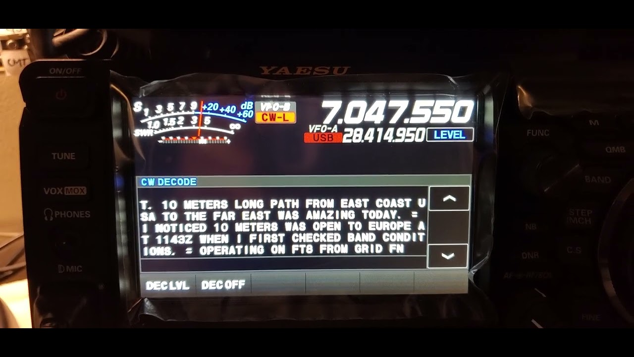 FTDX10 CW DECODING ON 40M