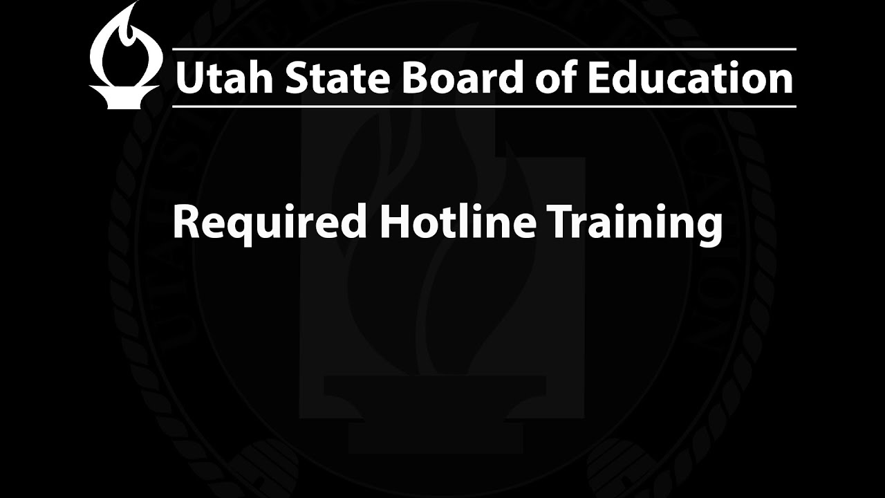 2025-09-16 | Required Hotline Training | USBE