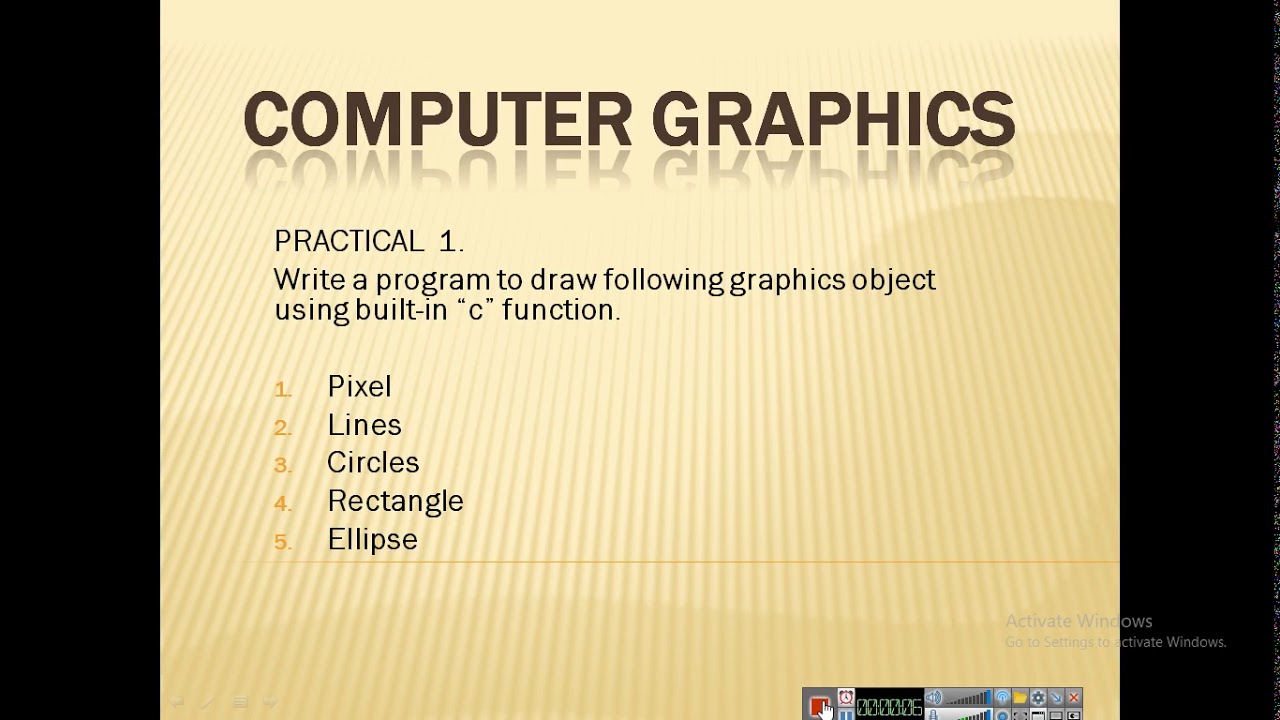 PRACTICAL 1 .  COMPUTER GRAPHICS