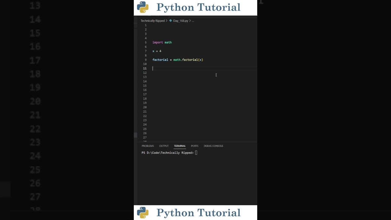 Calculate Factorials In Python | Python Tutorial