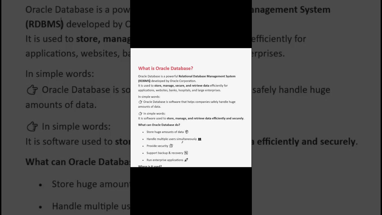 Oracle Database Basics You Must Know 🚀