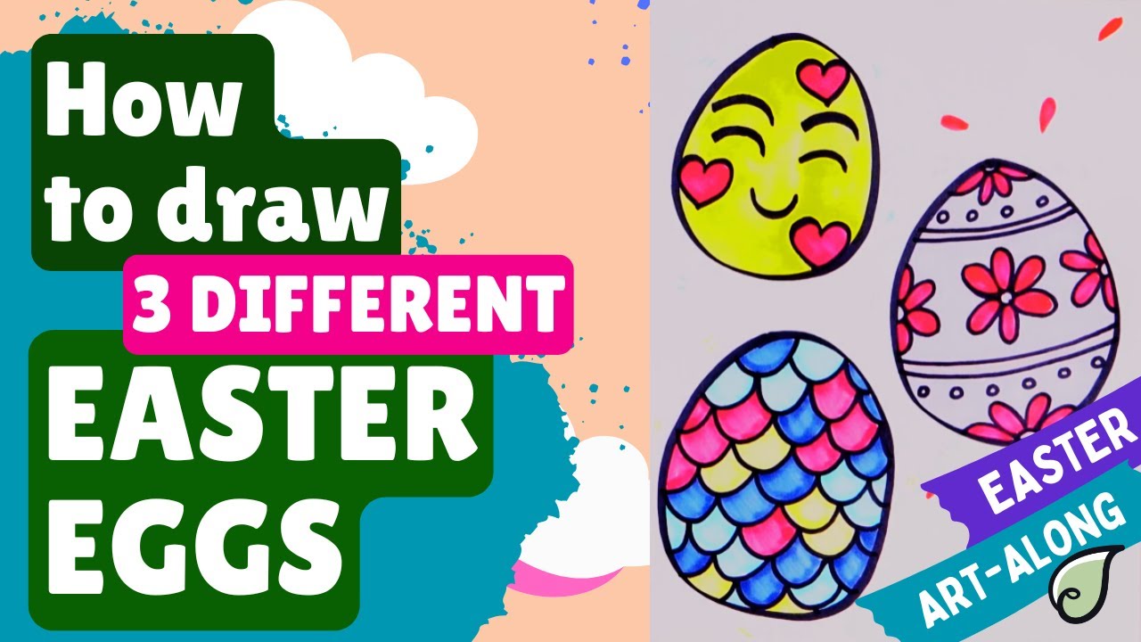 How to Draw Easter Eggs in 3 Different Ways | DIY Easter Egg Coloring Pages