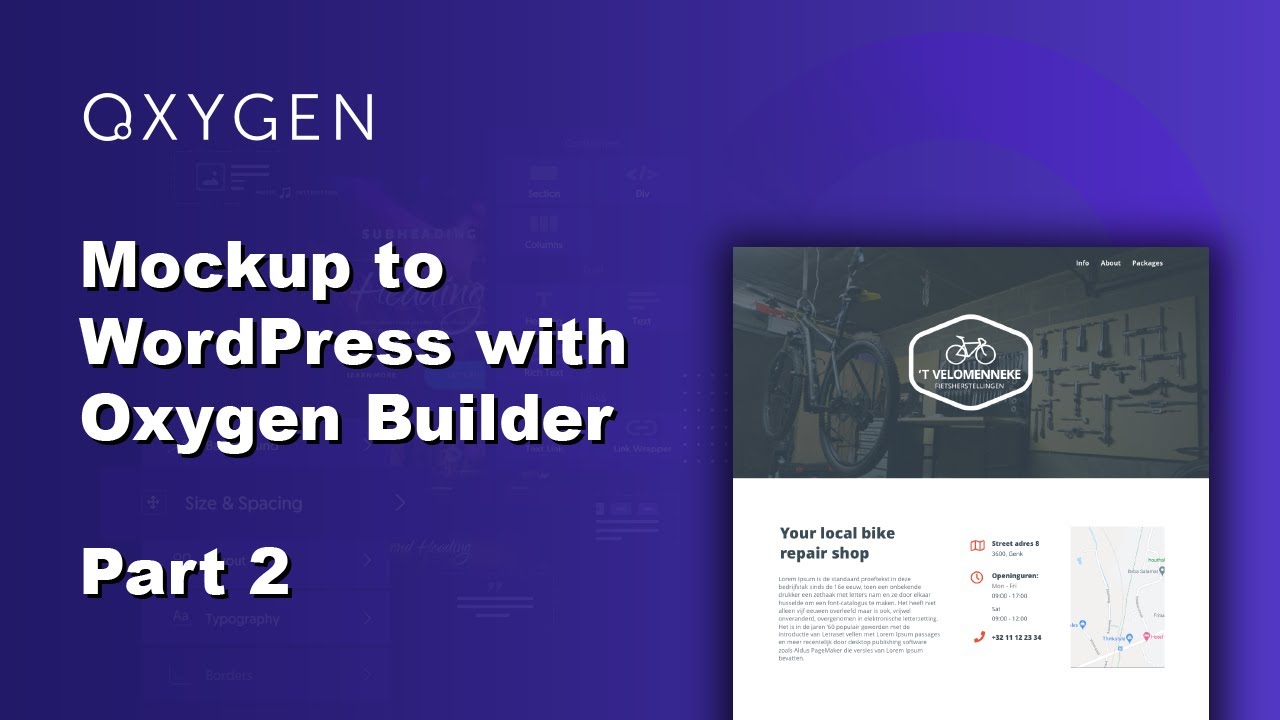 Mockup to Wordpress with Oxygen builder - Content