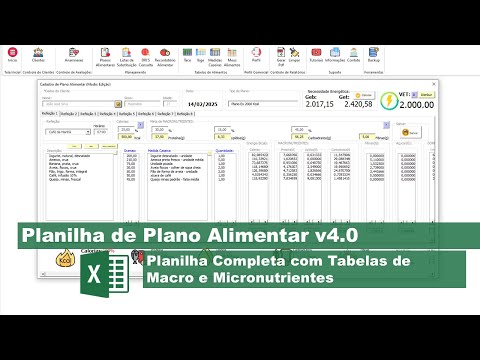 Excel 4.0 Meal Plan Spreadsheet
